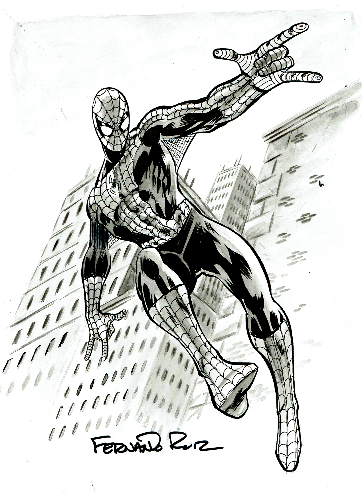 The Amazing Spider-Man in Ink Wash! – Fernando Ruiz Everybody!